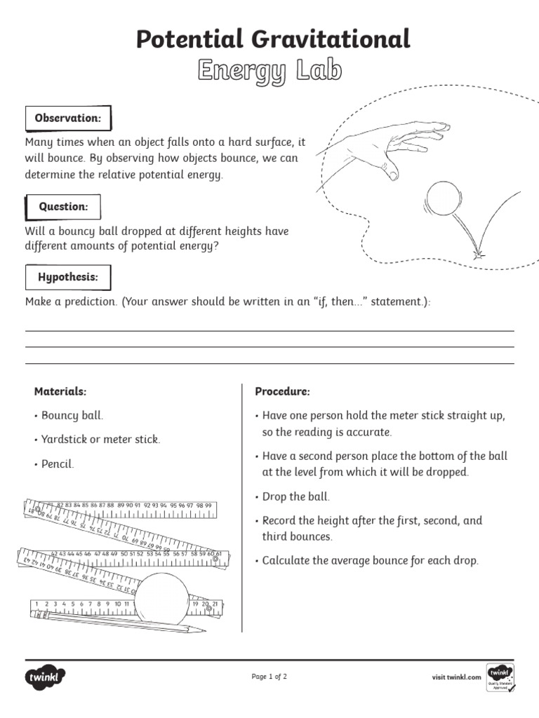 Potential Gravitational Energy Lab For 6th 8th Grade Us S 1674187673 ...