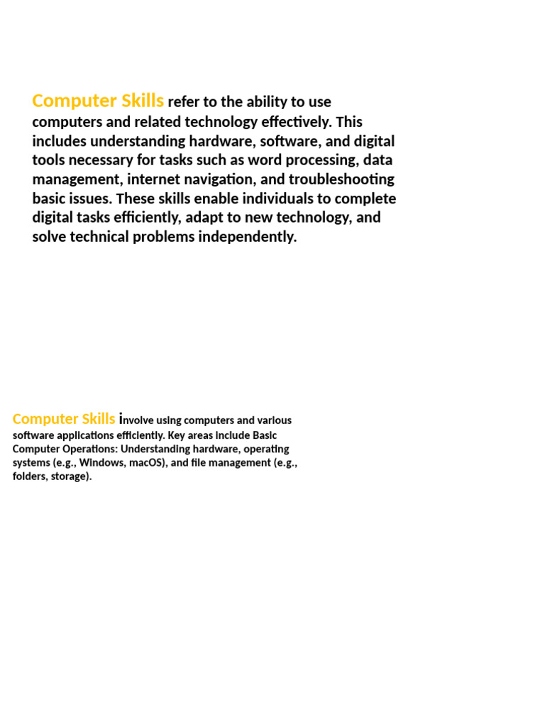 Computer Skills | PDF