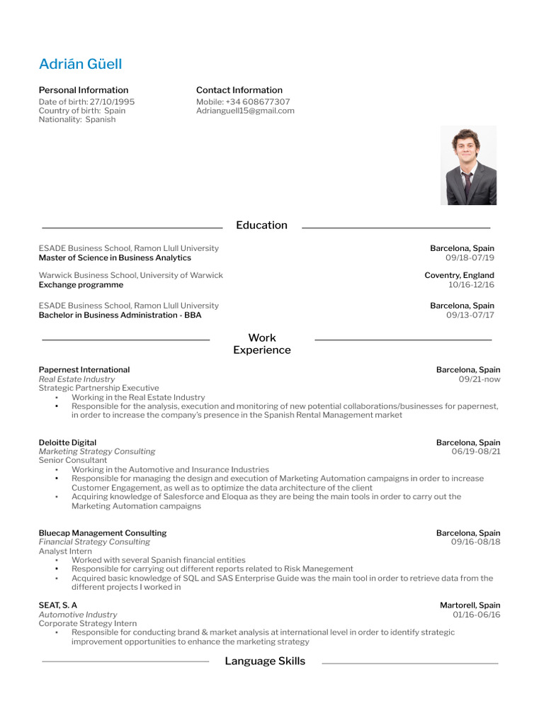 CV Book MSC Exp-Foto | PDF | Sas (Software) | Information Technology Management