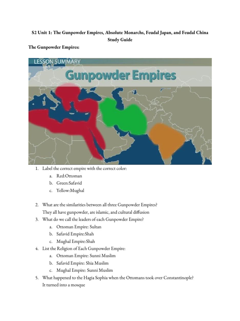 Olivia Allen - S2 Unit 1 - The Gunpowder Empires, Absolute Monarchs ...