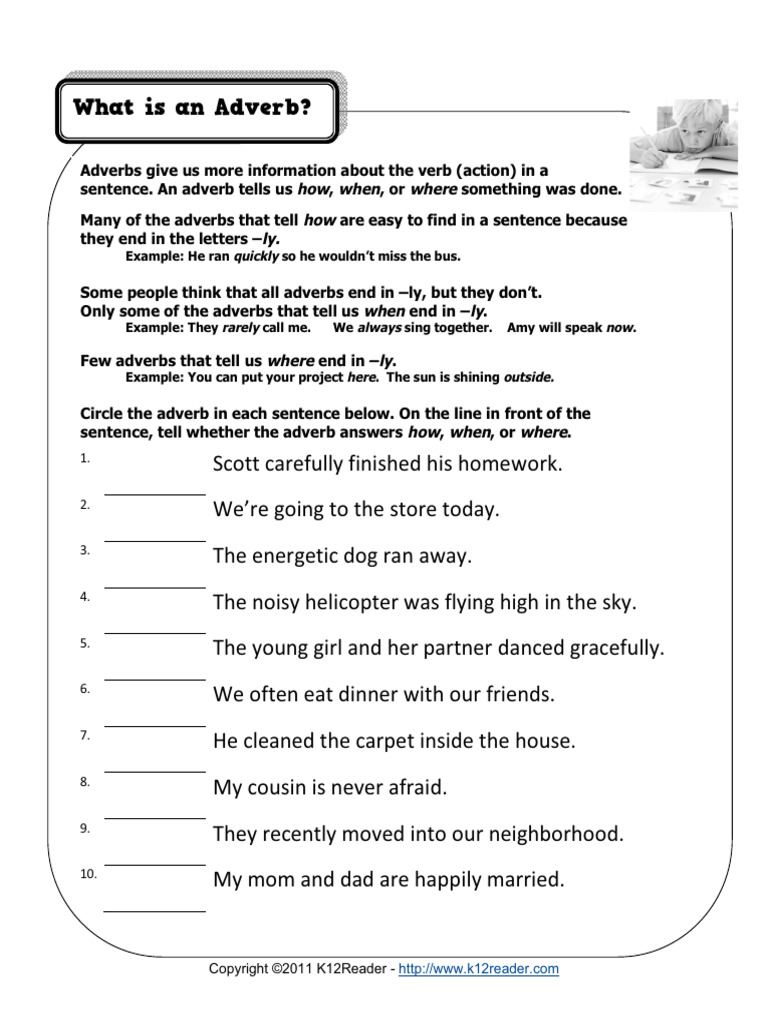 What Is An Adverb - Adverb Worksheets | PDF | Grammar | Language Mechanics