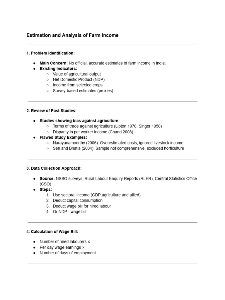 Estimation and Analysis of Farm Income | PDF | Agriculture | Income