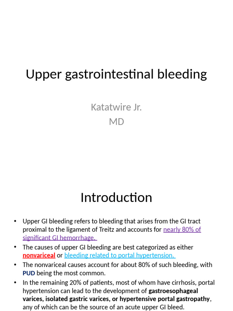 UGIB | PDF | Gastroenterology | Diseases And Disorders