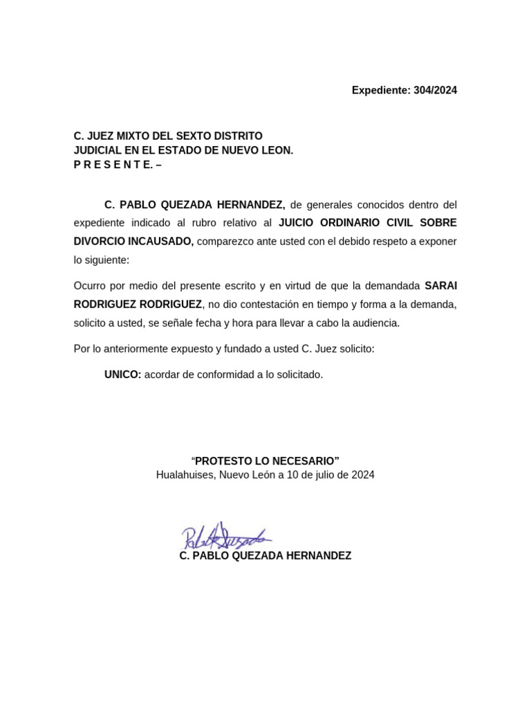 Escrito para Solicitar Expediente | PDF