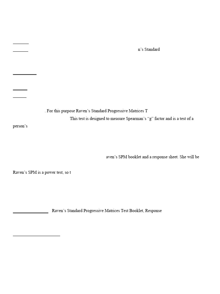 A Practical On Intelligence Raven's SPM | PDF | Percentile ...