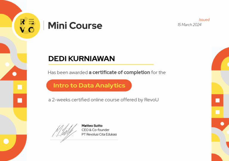 Dedi Kurniawan Certificate Completion Damc 2 | PDF