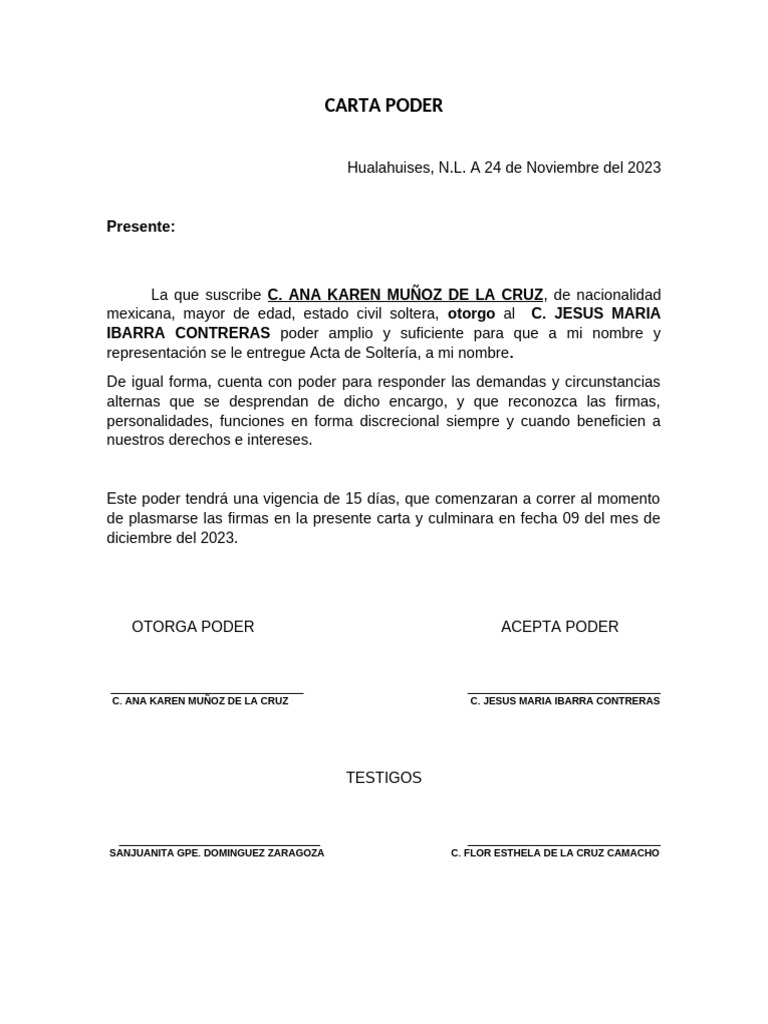 Carta Poder | PDF