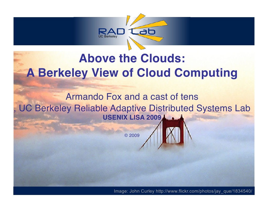 Above The Clouds: A Berkeley View of Cloud Computing | PDF | Cloud Computing | Data Center