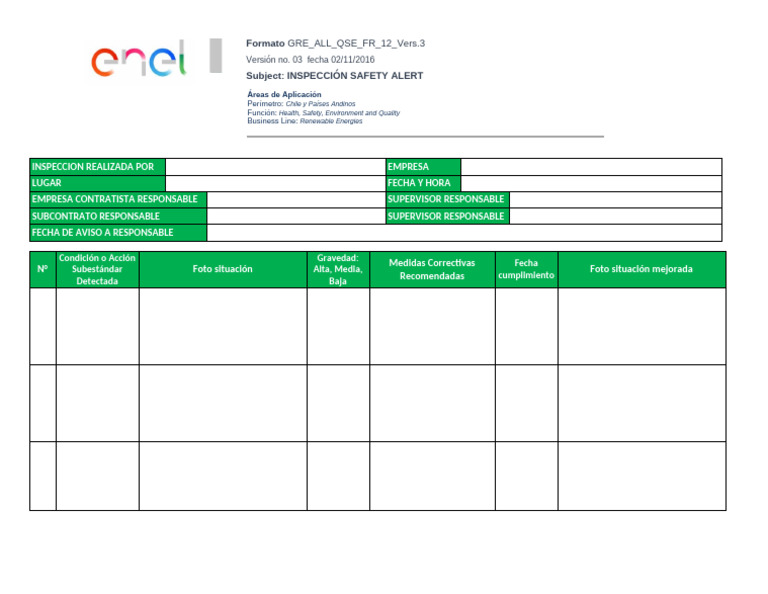 GRE - ALL - QSE - FR - 12 - Vers.3 Inspección Safety Alert | PDF