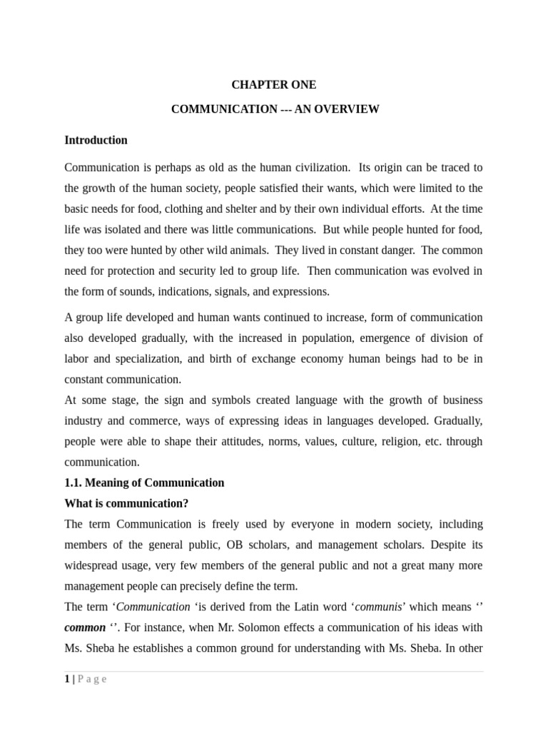 Chapter 1 COMMUNICATION | PDF | Communication | Symbols