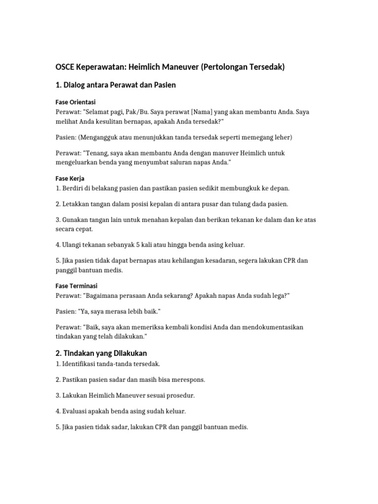 Pertolongan Tersedak: Maneuver Heimlich | PDF