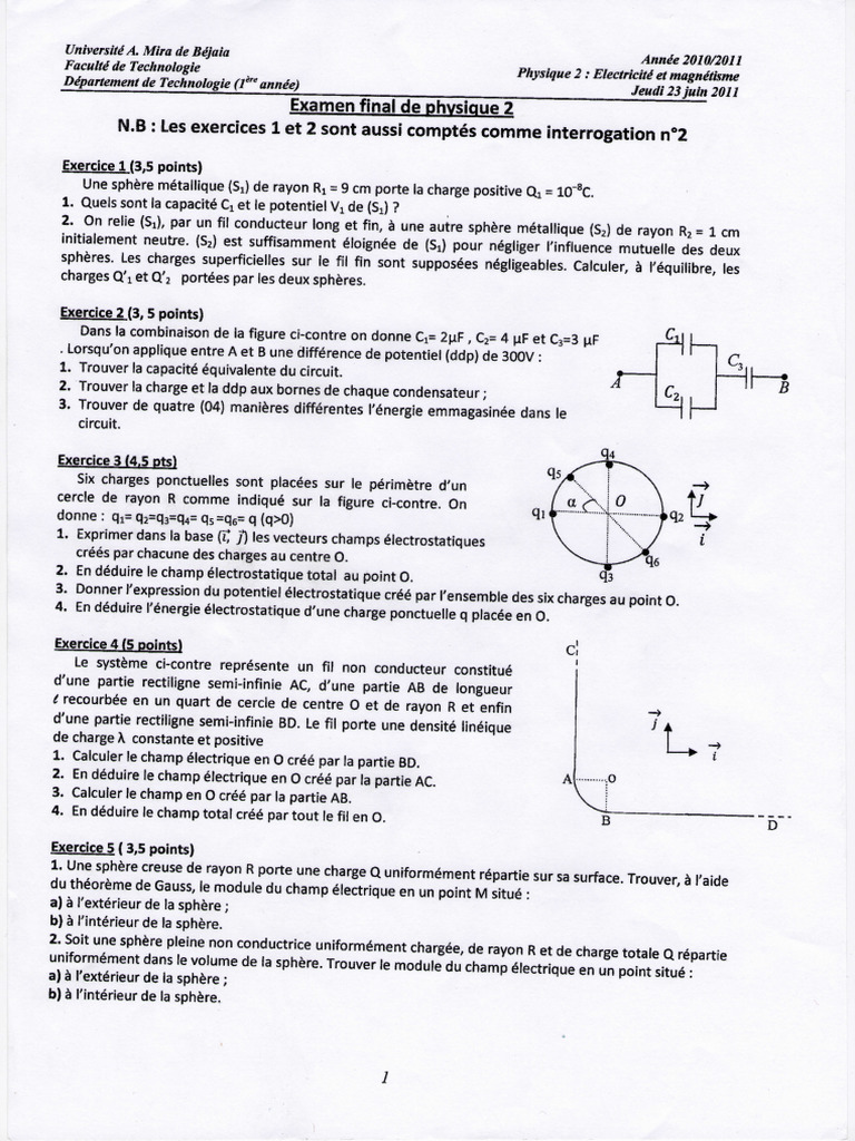 Sujet+Corrigé Phy.2 | PDF