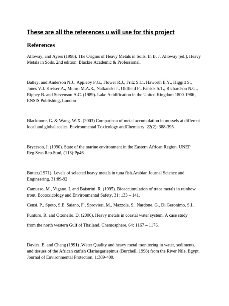 Heavy Metals Research References List | PDF | Environmental Science ...