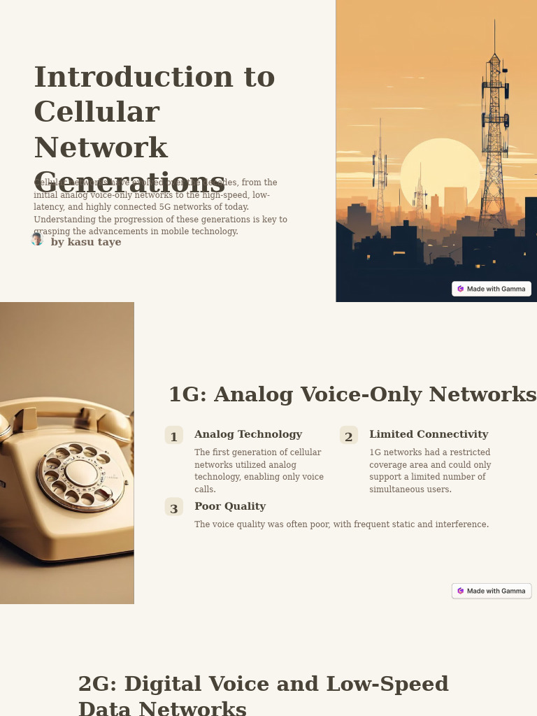 Introduction To Cellular Network Generations | PDF | Computer Network | 4 G