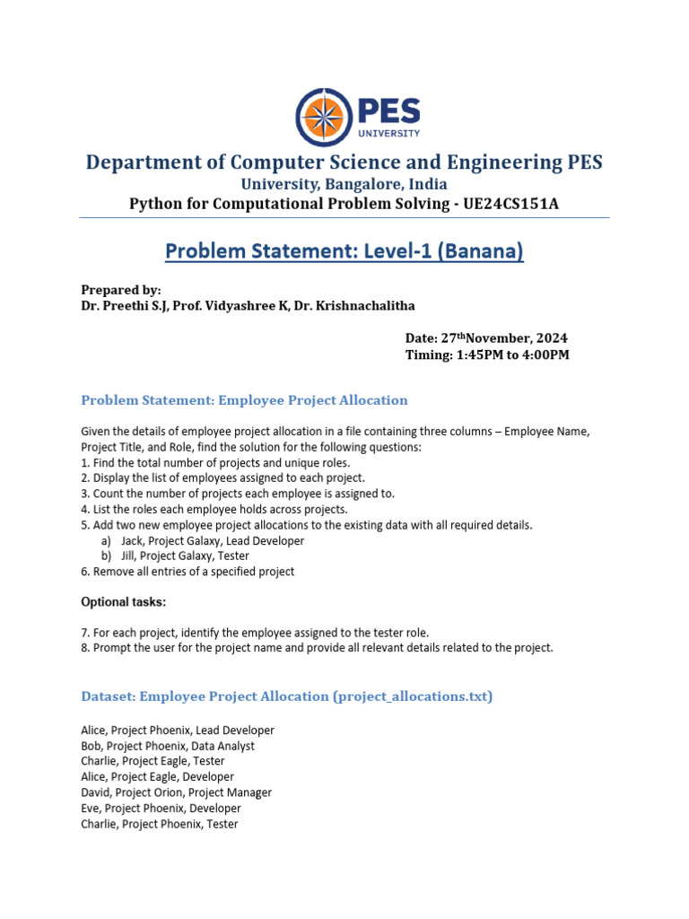 Employee Project Allocation in Python | PDF | Software | Software ...
