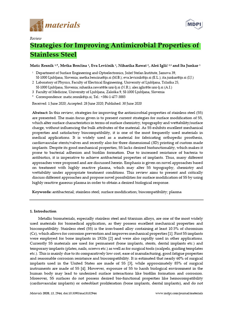 Lec-5 (Strategies - For - Improving - Antimicrobial - Properties) | PDF | Implant (Medicine ...