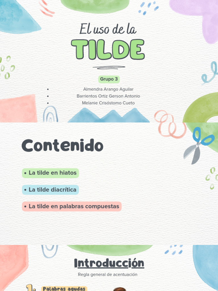 El Uso de La Tilde | PDF | Palabra | Gramática