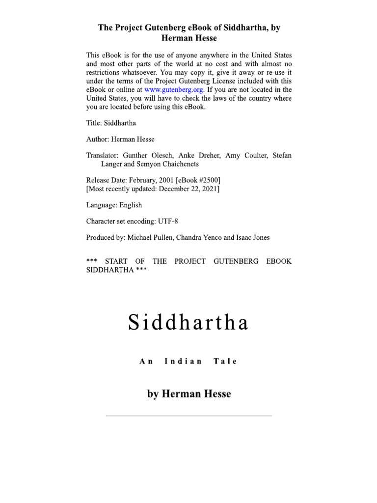 Siddhartha-Herman Hesse | PDF