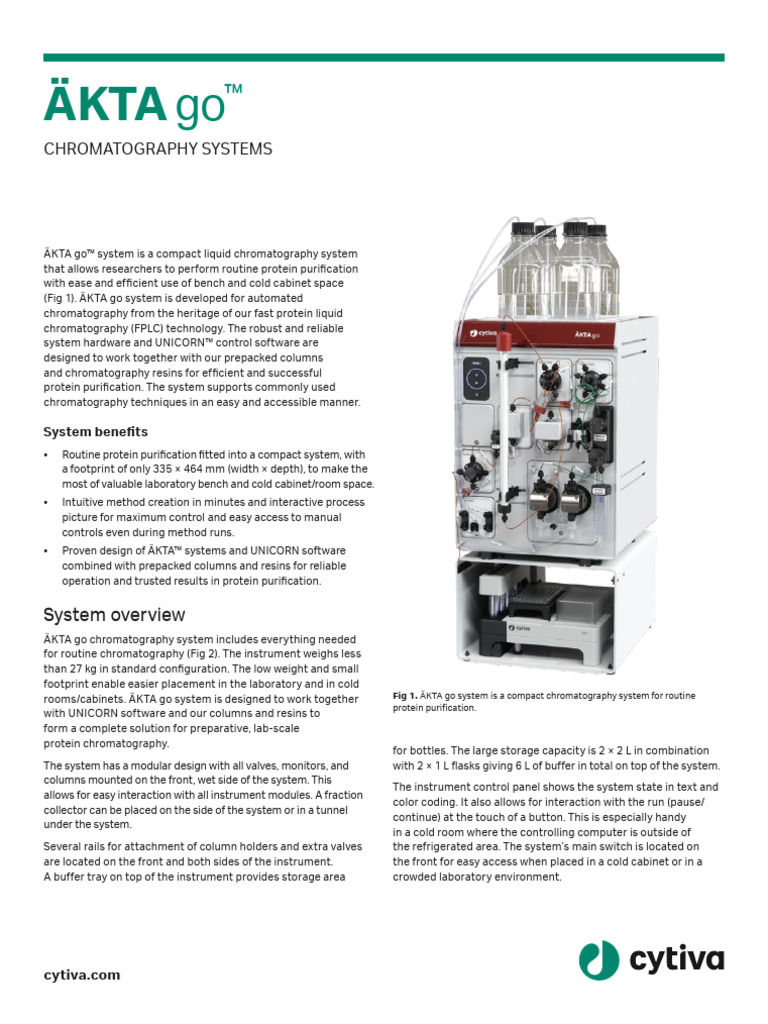AKTA Go CY11717 20feb25 DF | PDF | Chromatography | Valve