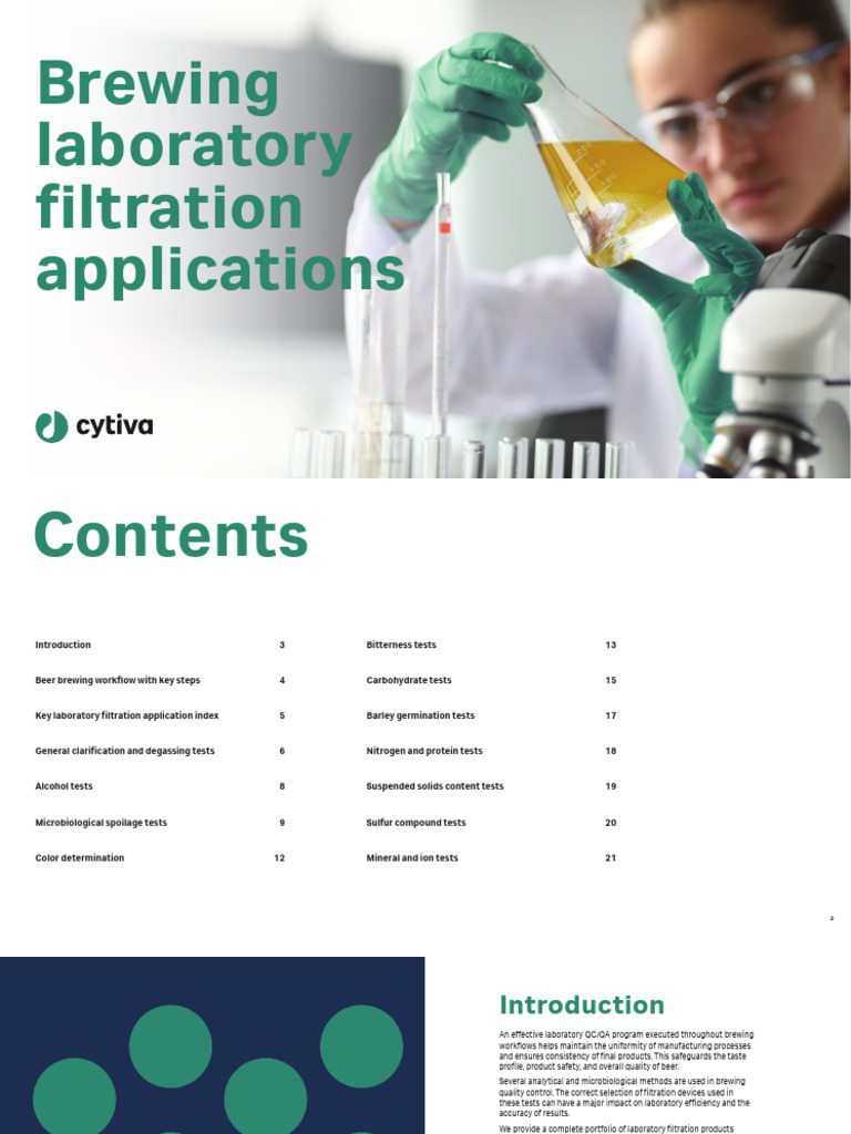 Brewing Laboratory Filtration Applications CY7444 24nov23 BR | PDF | Brewing | Beer
