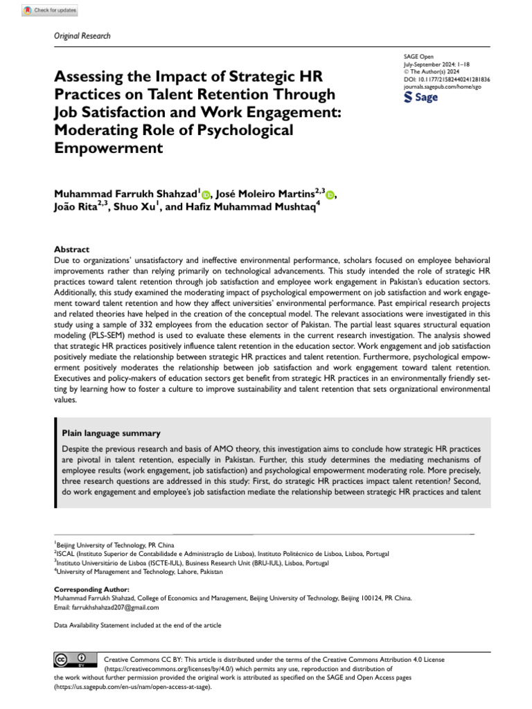 Strategic HR Practices and Talent Retention | PDF | Employee Retention ...