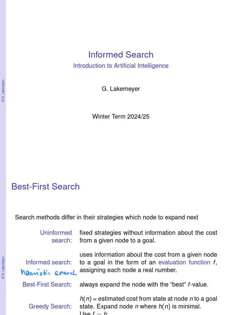 Informed Search Strategies in AI | PDF | Algorithms | Algorithms And ...