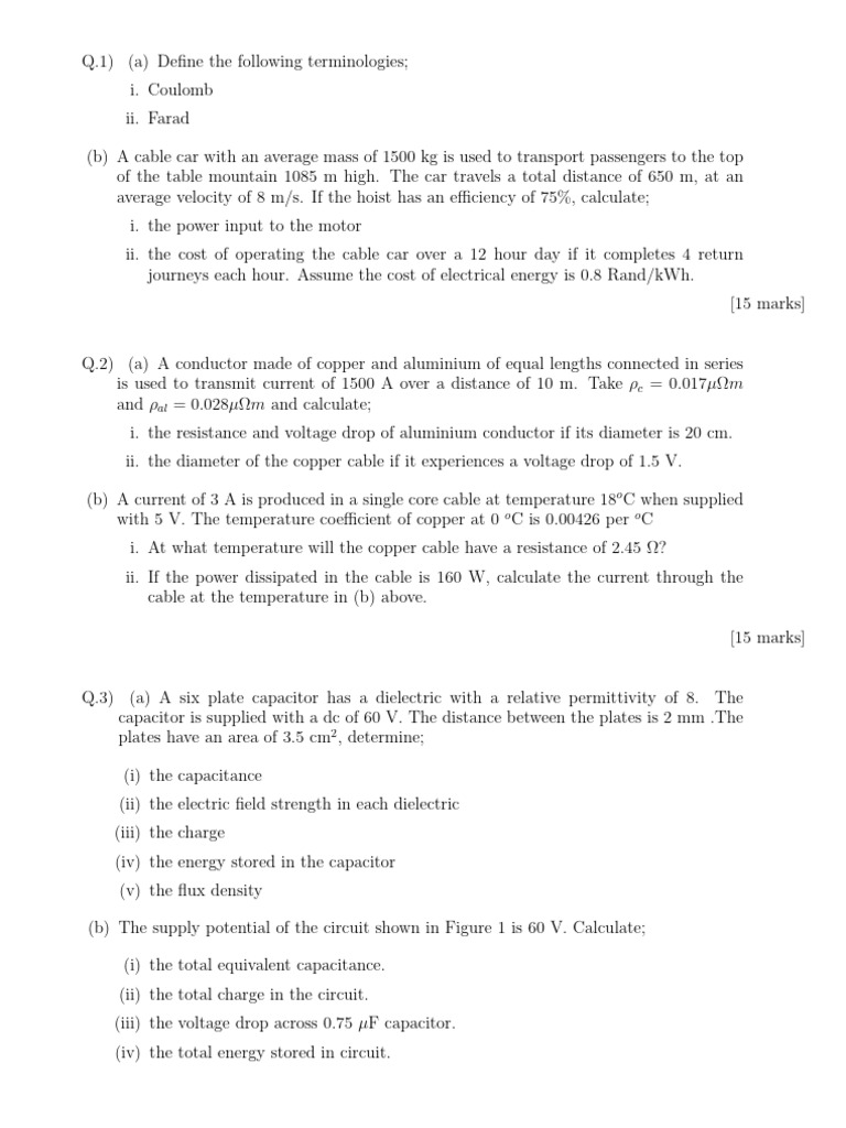 EXAM Sem 1 2018 ELTR Main | PDF | Inductor | Capacitor