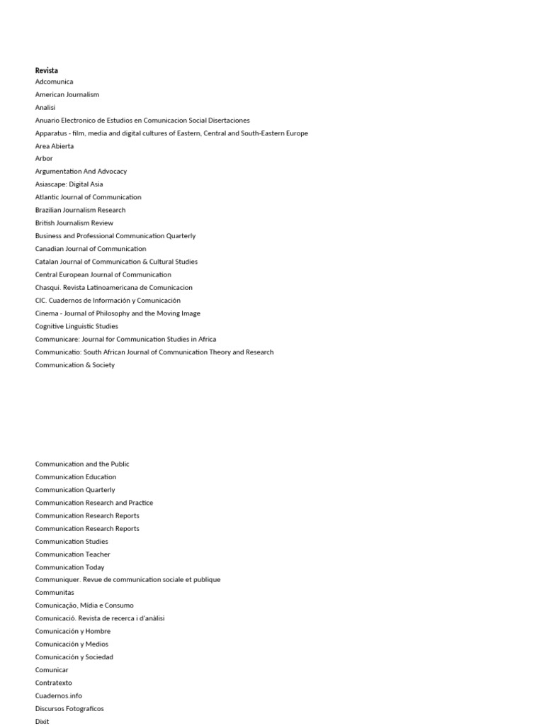 Revistas de Comunicación WOS Scopus | PDF | Learning | Human Communication