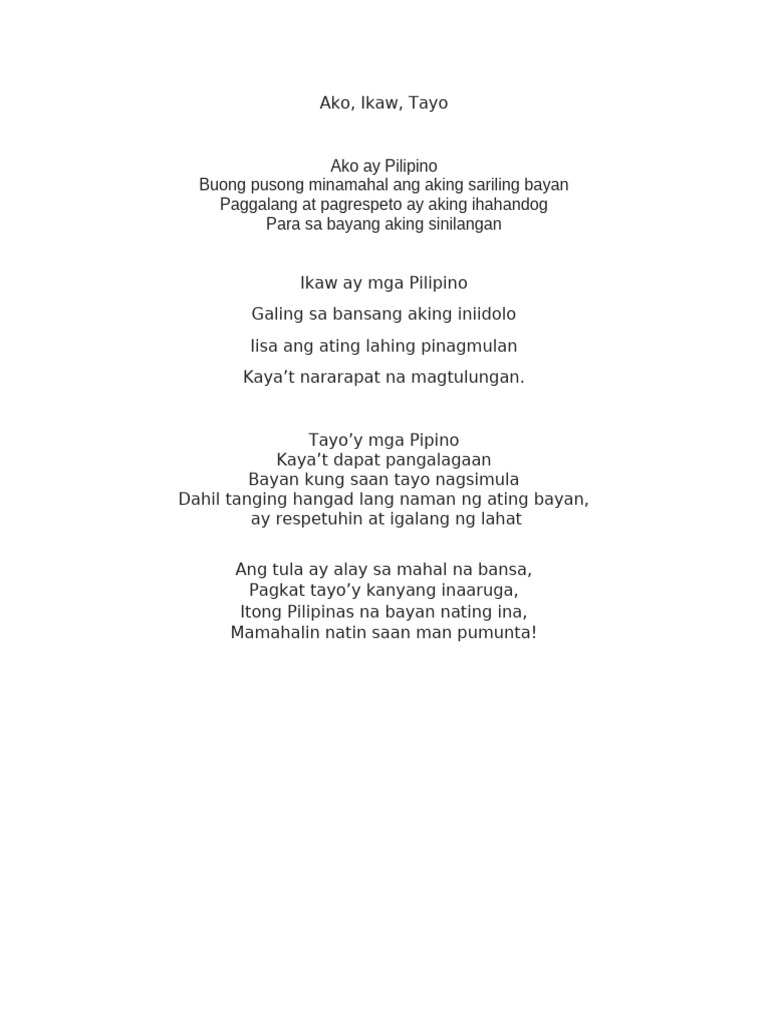 Ako, Ikaw, Tayo | PDF