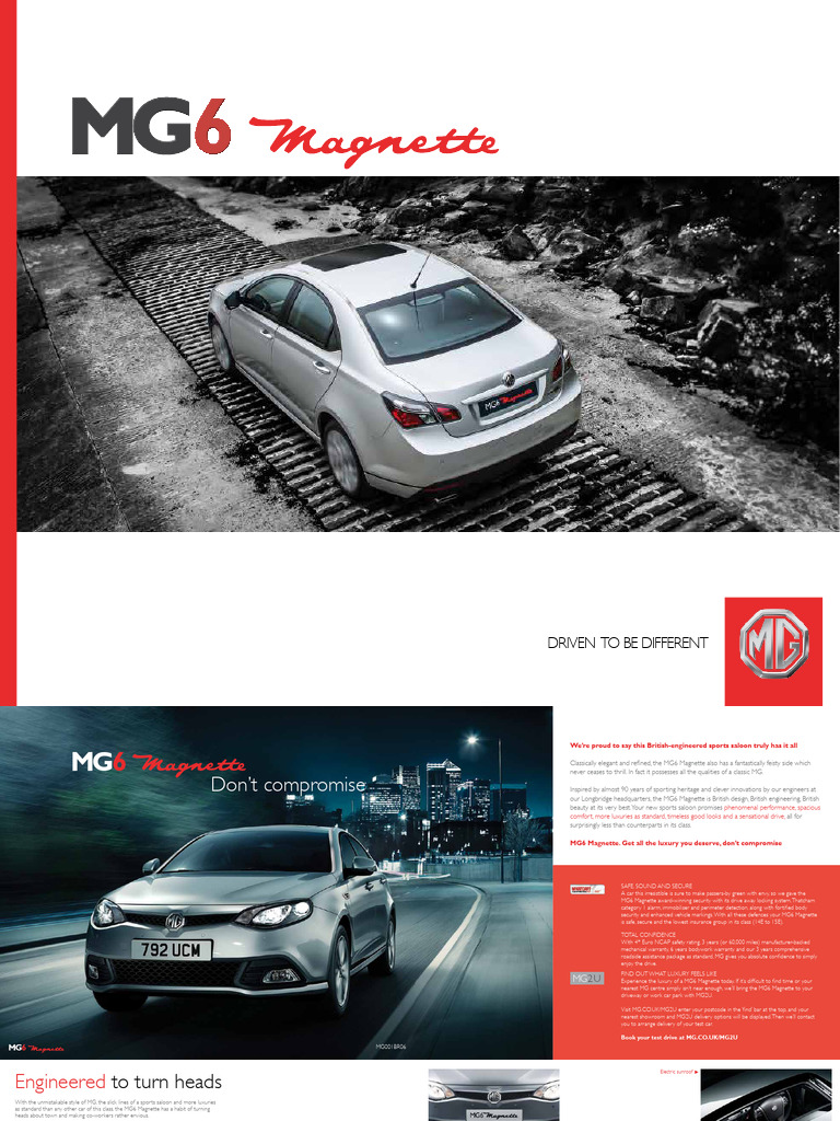 MG 6 Magnette 2013 UK | PDF | Motor Vehicle | Wheeled Vehicles