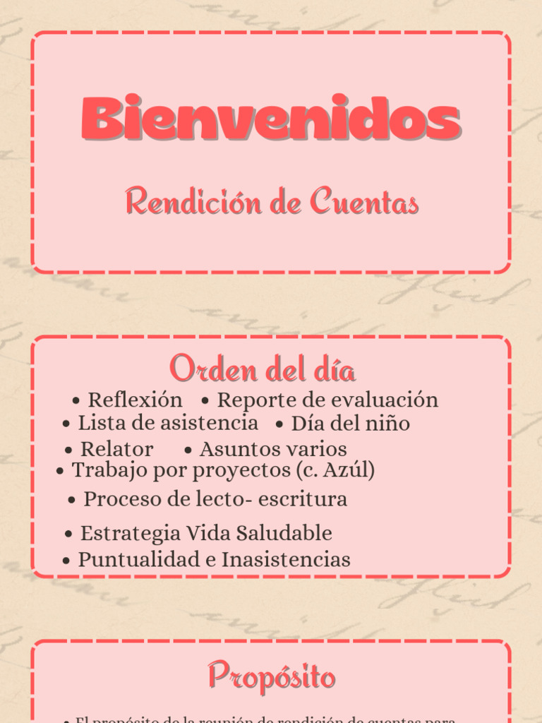 Presentación Rendición de Cuentas Reunión Con Padres de Familia Simple ...