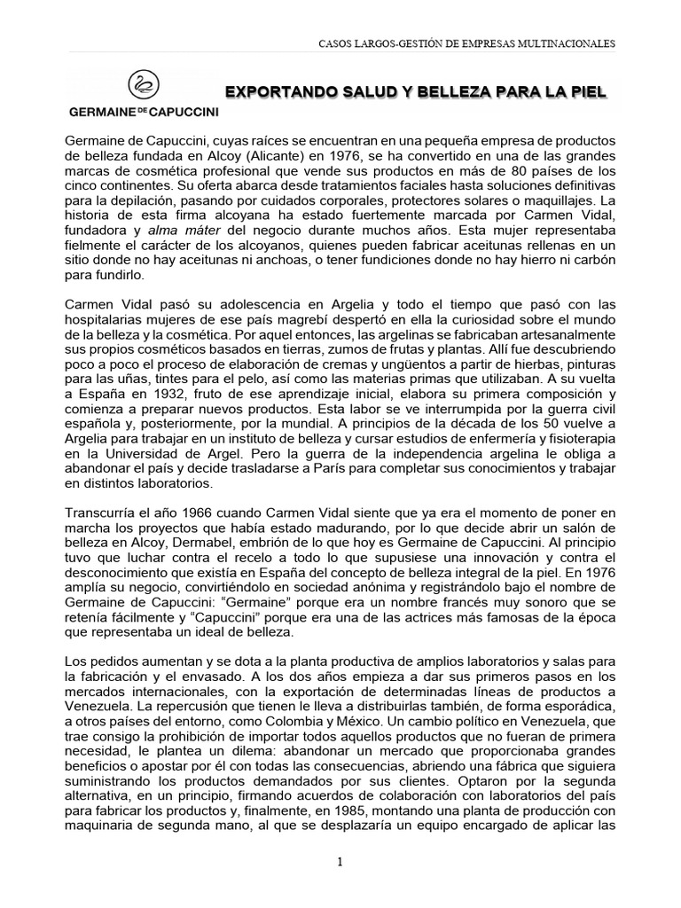 Germaine de Capuccini: Historia y Éxito | PDF