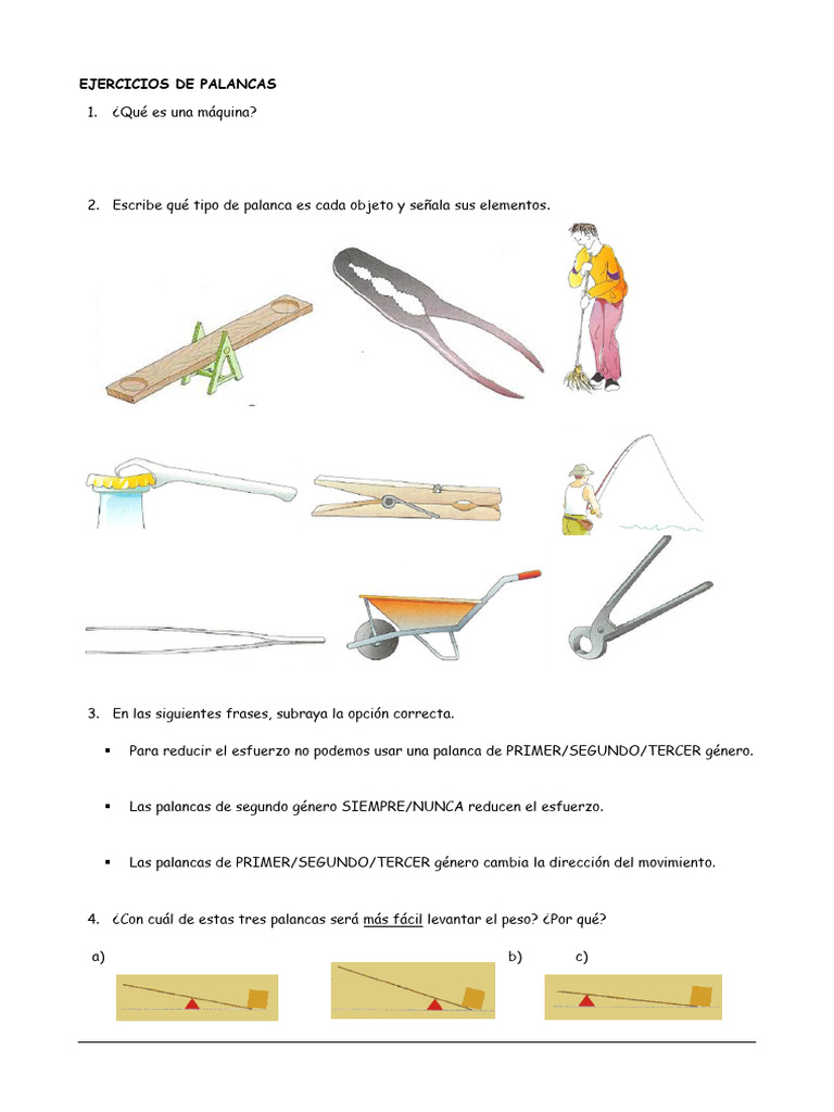 UD_05_mecanismos_ejercicios PALANCAS | PDF