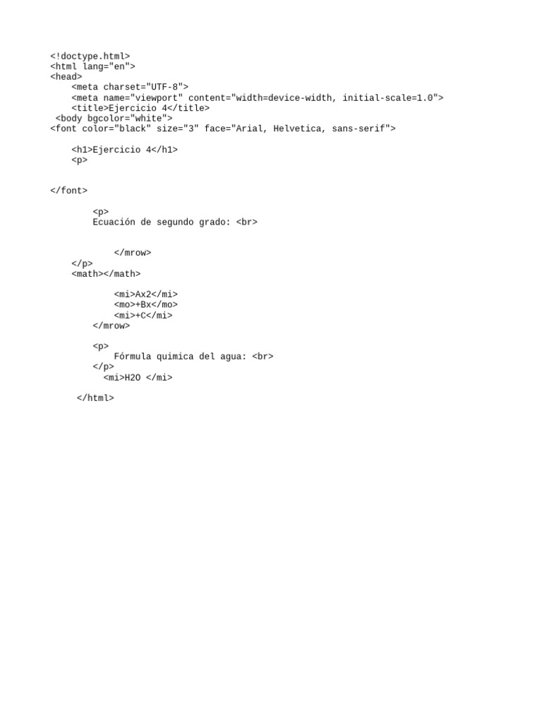 !doctype - HTML Ejercicio 4 | PDF