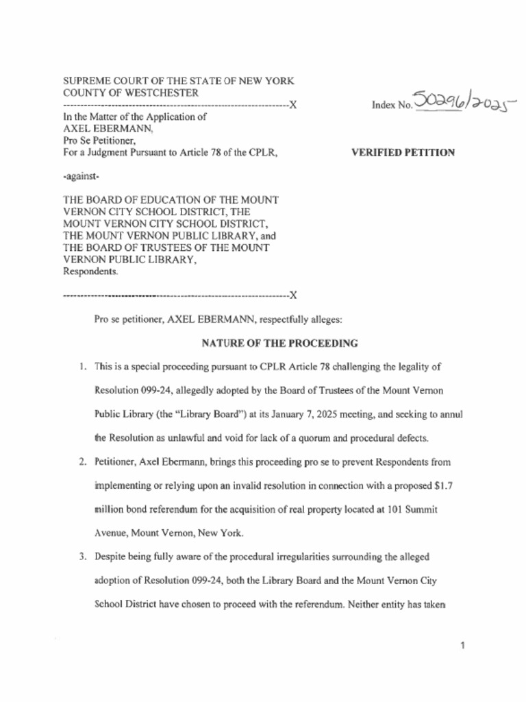 Ebermann Challenges Library Resolution | PDF | Annulment | Justice