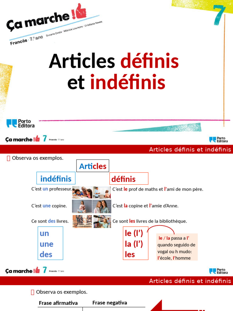 Articles définis et indéfinis en français | PDF