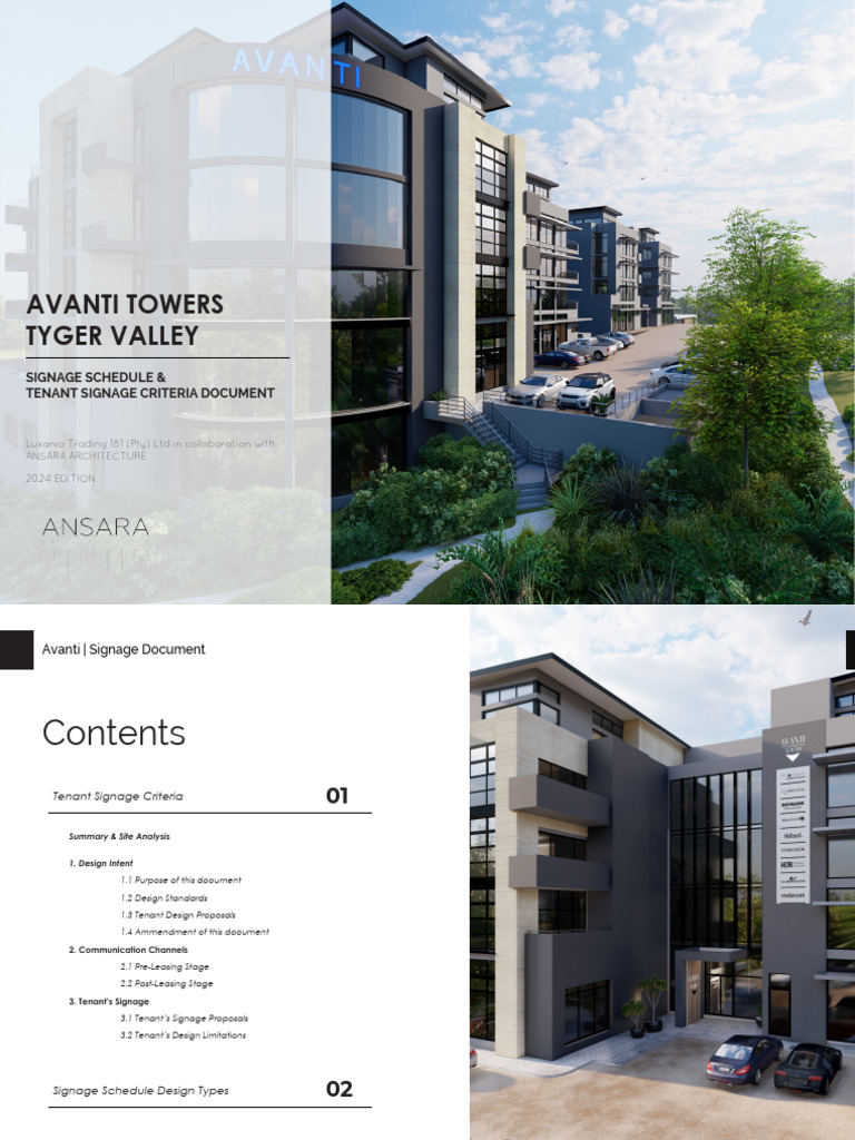 Avanti Towers Tenant Signage Guidelines | PDF | Lease | Landlord