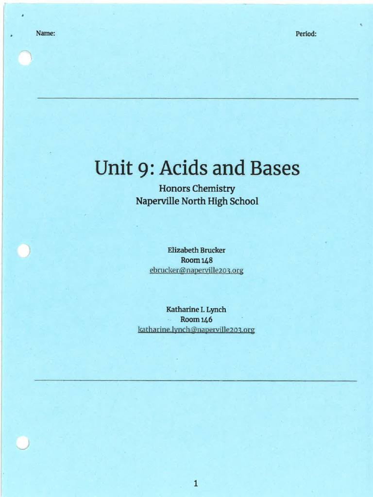 2024_25 Acid Base Packet | PDF