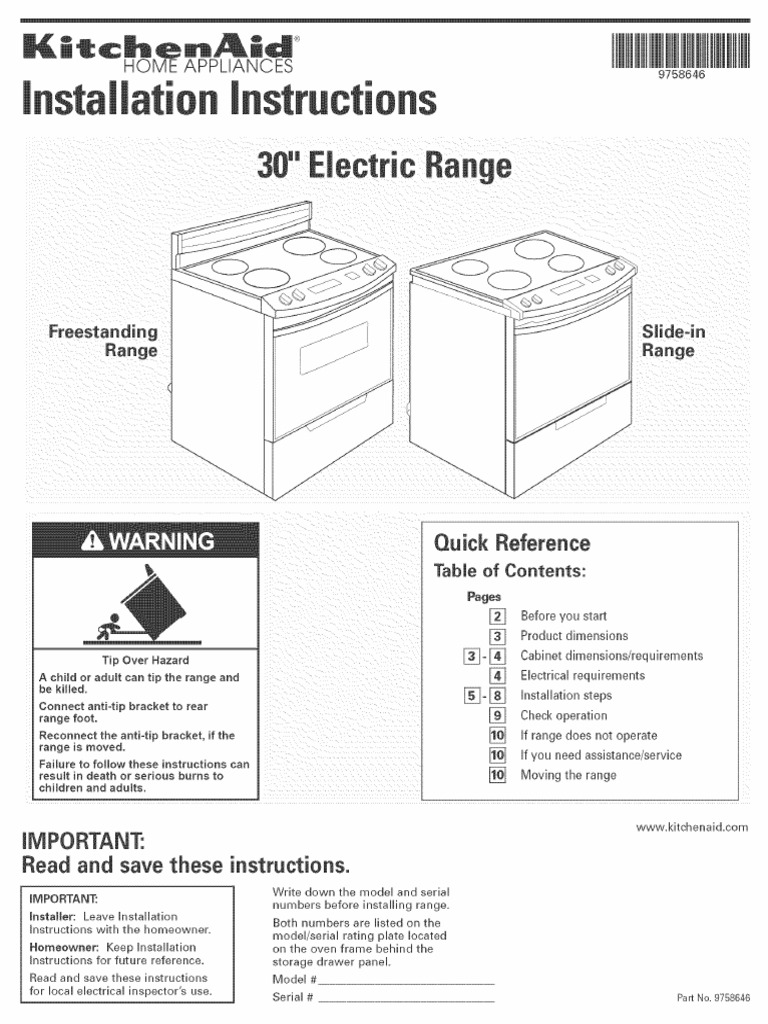 KitchenAid KESC308LSS0 Installation | PDF | Cabinetry | Drill