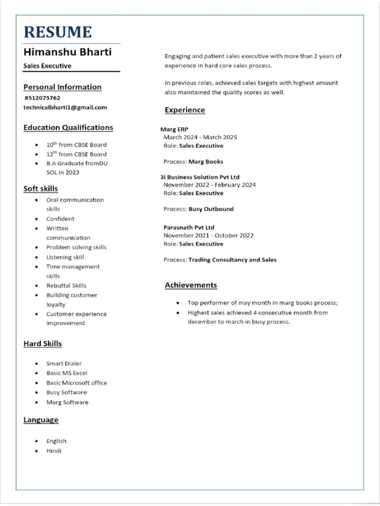 Himanshu’s resume | PDF