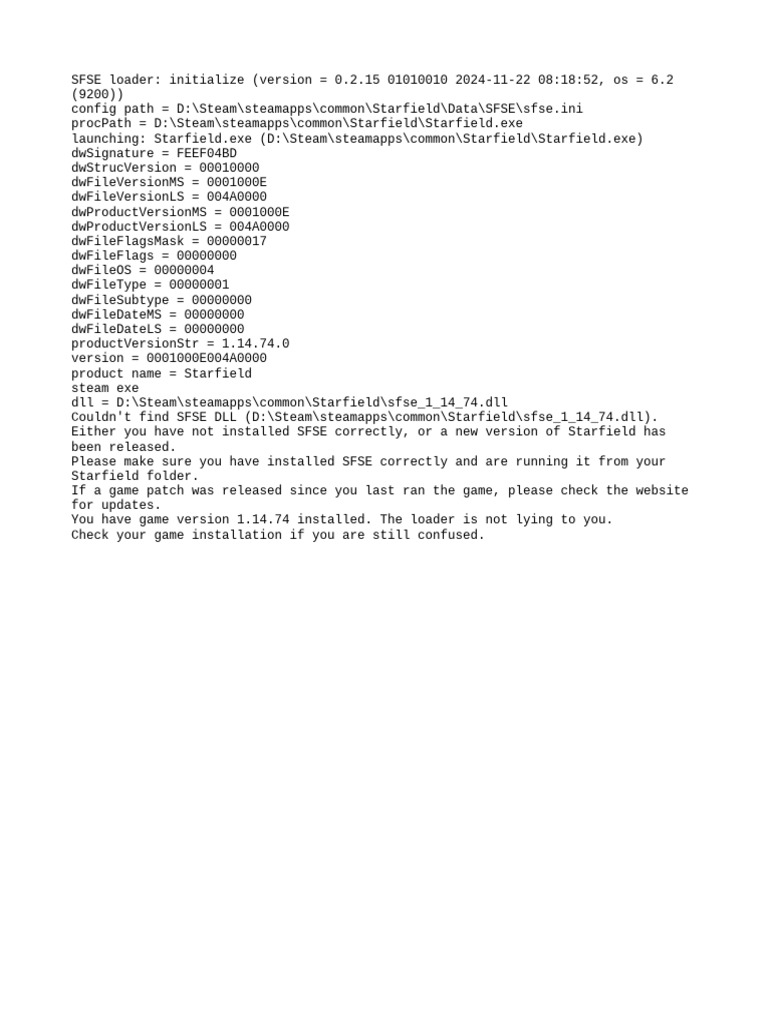 SFSE Loader Initialization Guide | PDF