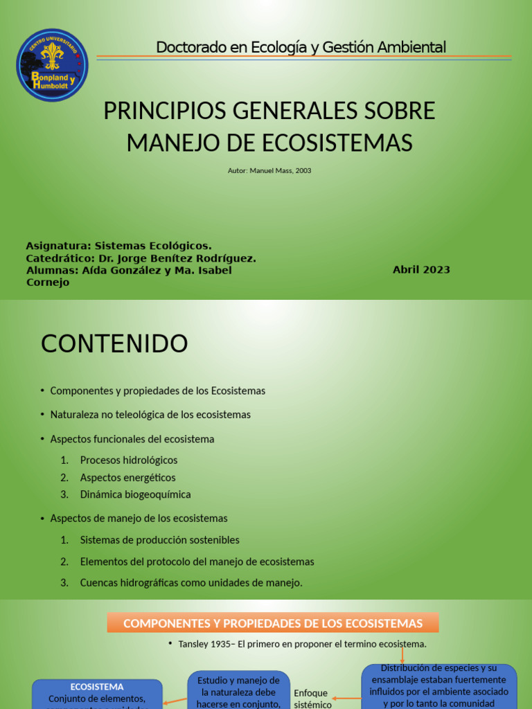 PRESENTACION ECOSISTEMAS MANUEL MAASS Final | PDF | Ecosistema | Suelo