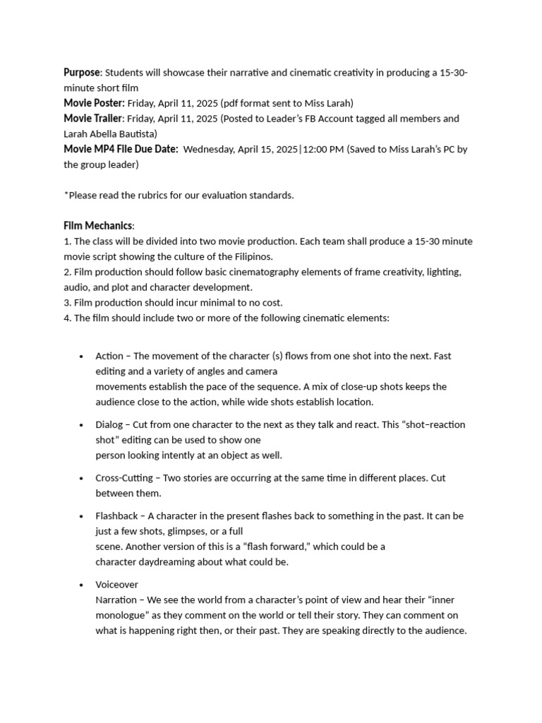 Film Production Guidelines | PDF | Narration