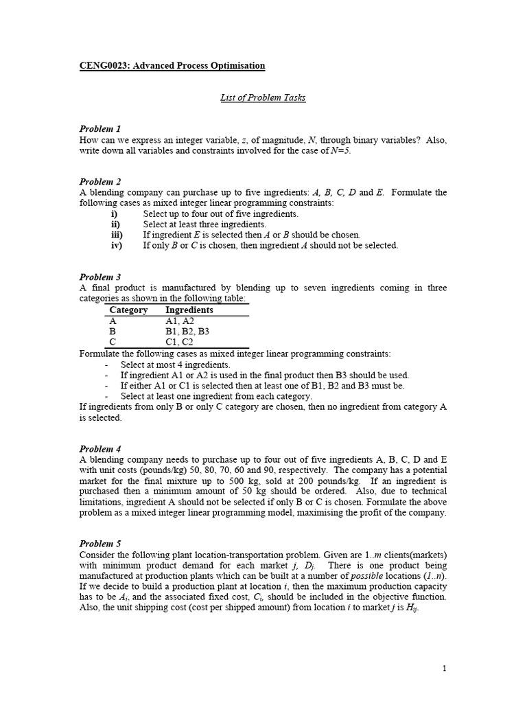 List Ex | PDF | Linear Programming | Analysis