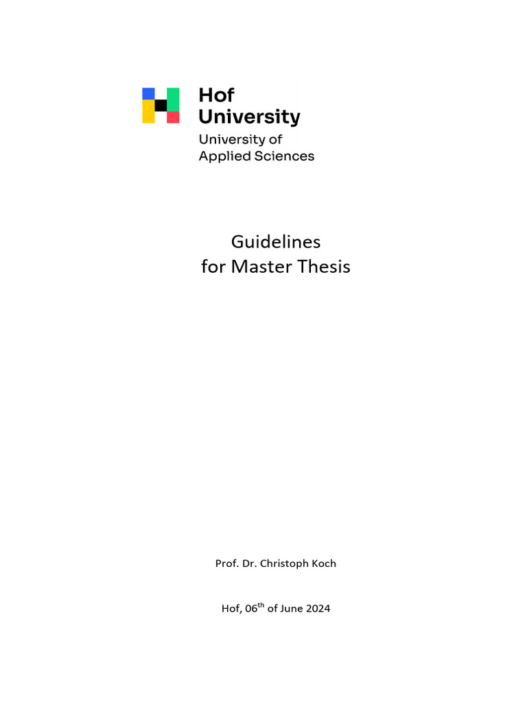 Master Thesis Guidelines and Tips | PDF | Thesis | Citation