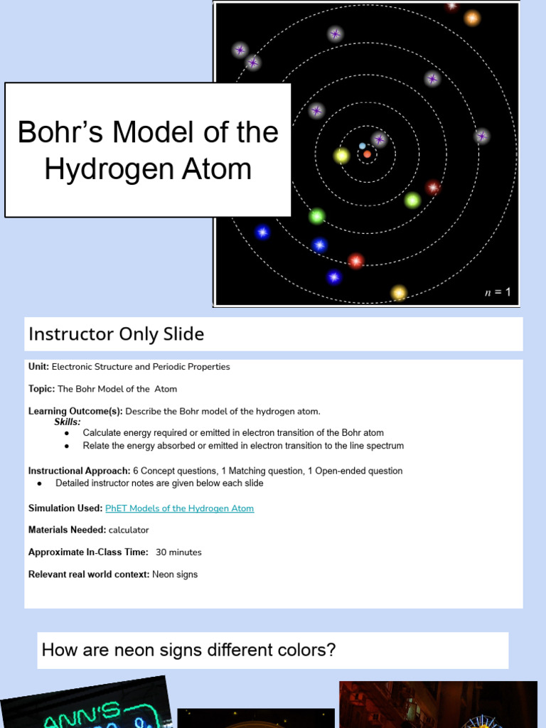 Bohr Model of the Hydrogen Atom | PDF | Electromagnetic Spectrum | Energy Level