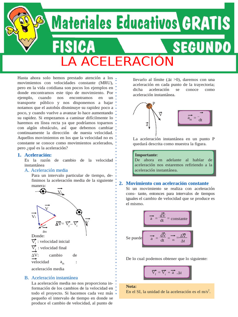 Ficha 2 Velocidad y Aceleración | PDF | Aceleración | Velocidad
