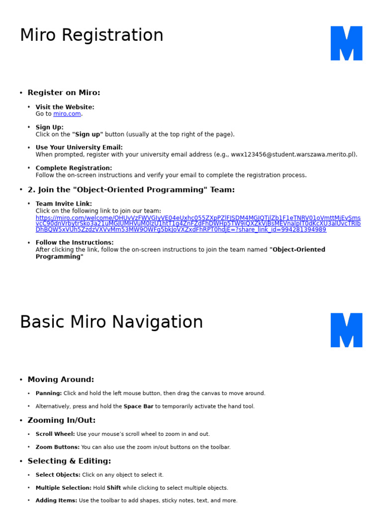 Miro Registration | PDF