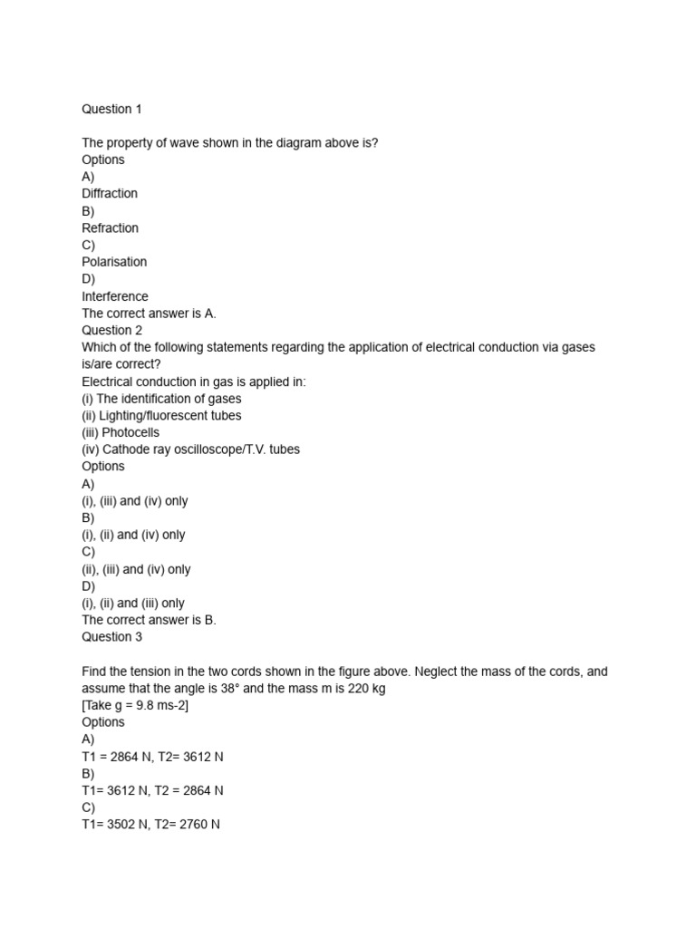 2025 Physics Jamb Sure Questions and Answers | PDF | Gases | Pressure
