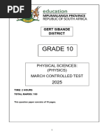 Grade 10 Physical Sciences Test 2024 | PDF | Electromagnetic Radiation ...